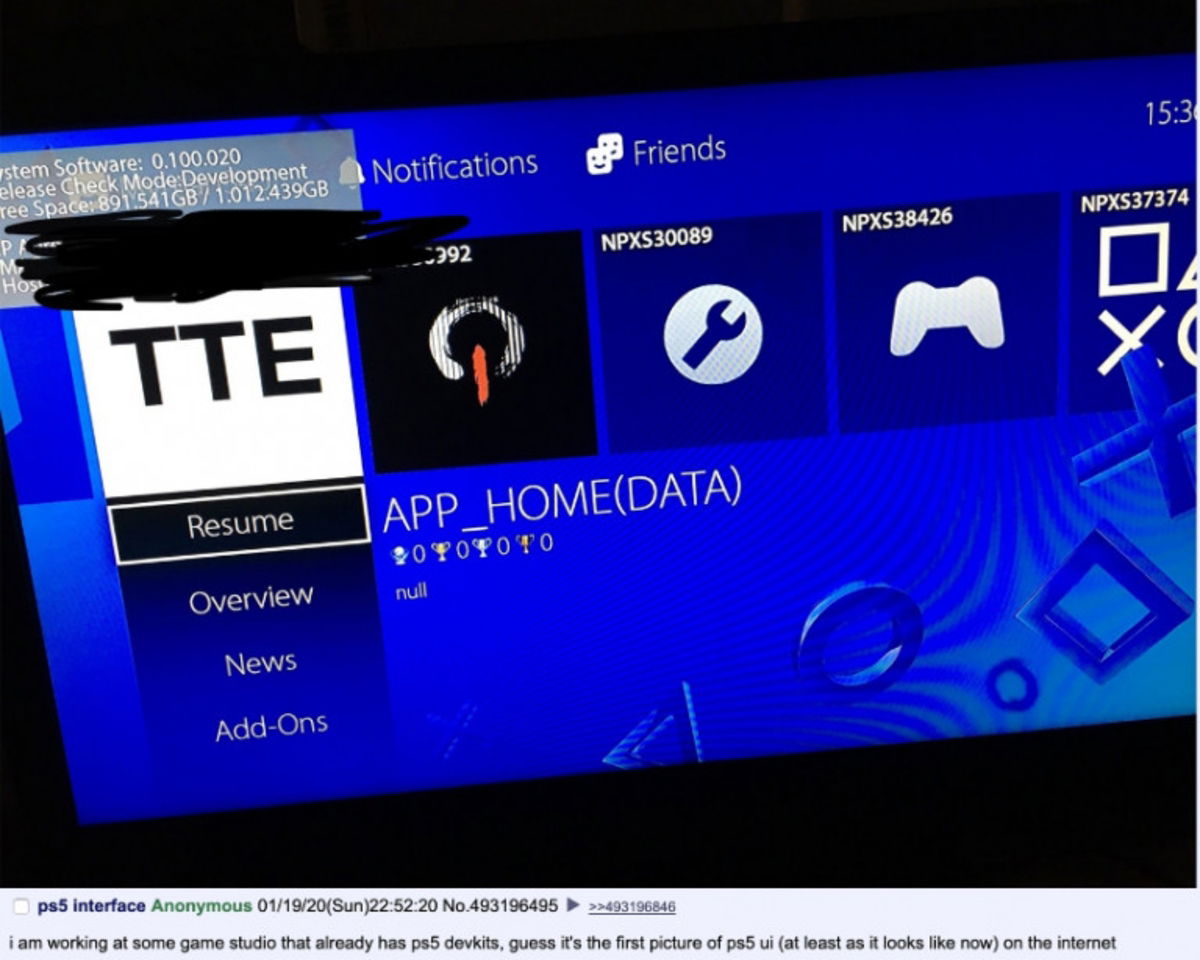 ¿Es así el menú de PS5? Una imagen lo muestra y confirma un juego