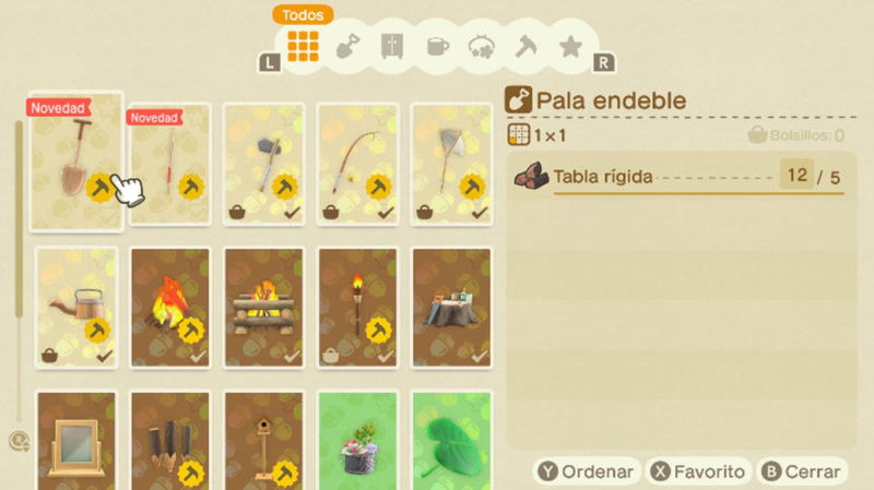 Cómo conseguir y construir la pala en Animal Crossing: New Horizons