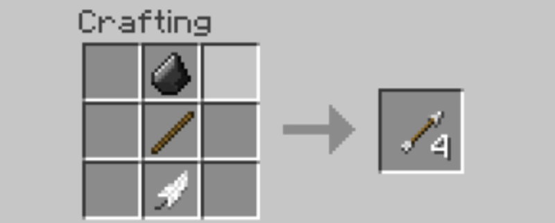 Cómo hacer flechas en Minecraft