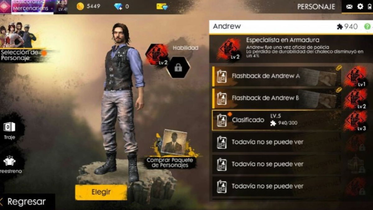 Free Fire: habilidades de Andrew