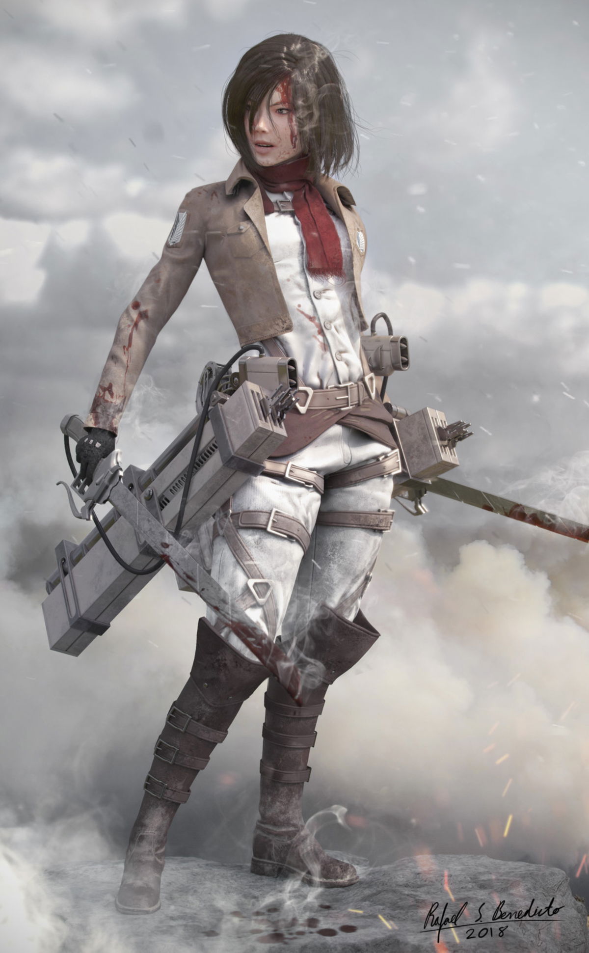 Esta Mikasa con aspecto realista va a conquistar a todos los seguidores ...