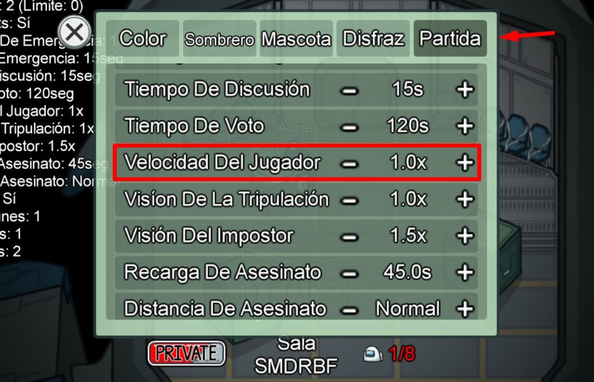 Cómo cambiar la velocidad del jugador Among Us