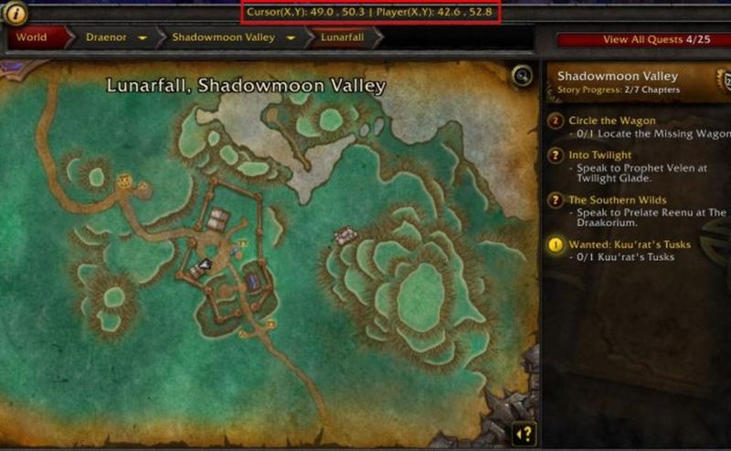 Cómo orientarse mediante coordenadas en World of Warcraft