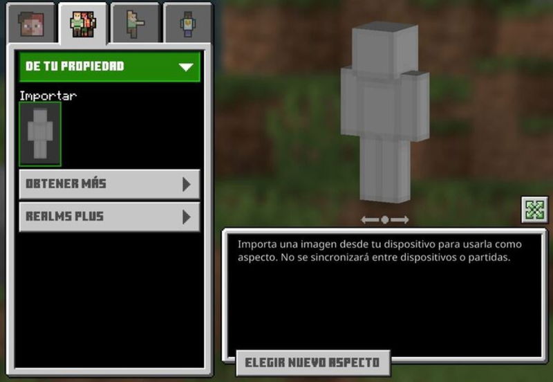 Cómo importar una skin personalizada en Minecraft para Windows 10