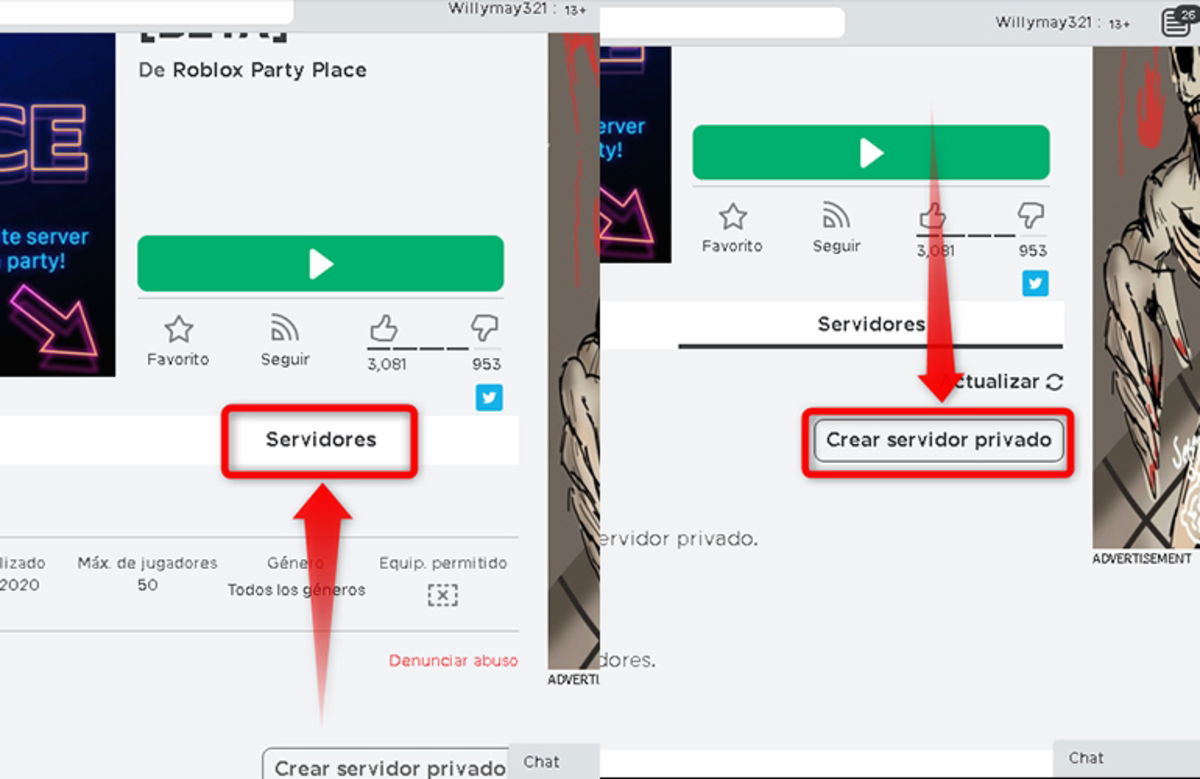 Cómo hacer un servidor privado en Roblox