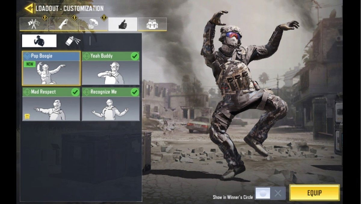 Animaciones del personaje en Call of Duty: Mobile