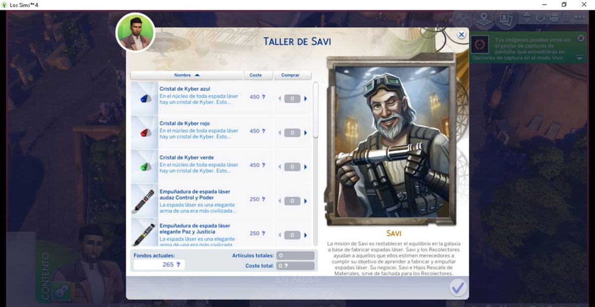 Cómo tener una espada láser en Los Sims 4: Star Wars