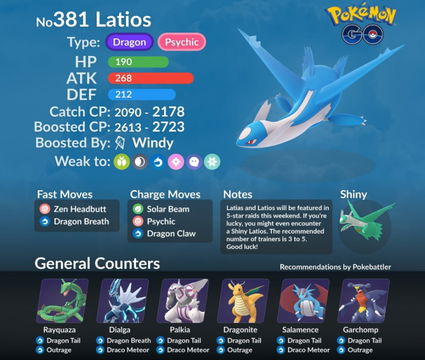 Cómo derrotar a Latios en Pokémon GO