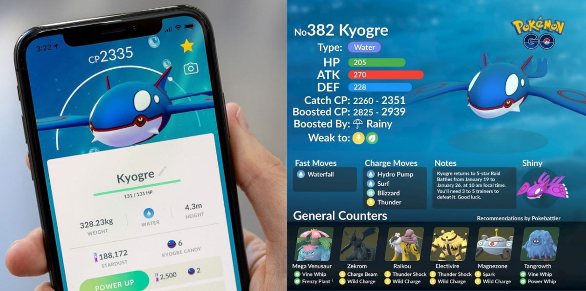 Cómo derrotar a Kyogre en Pokémon GO