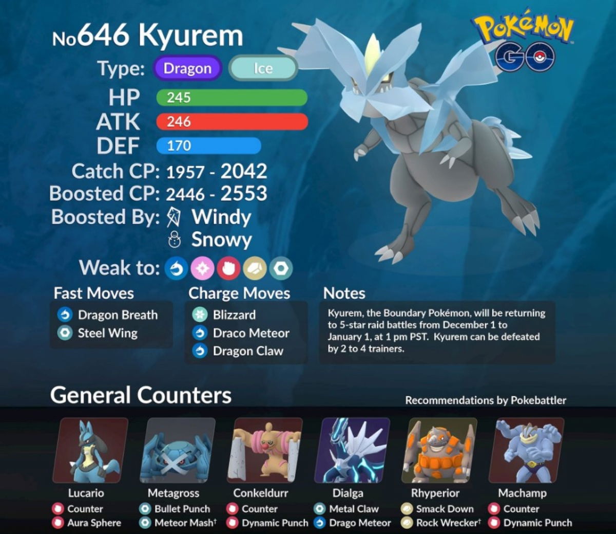 Cómo vencer a Kyurem en Pokémon GO