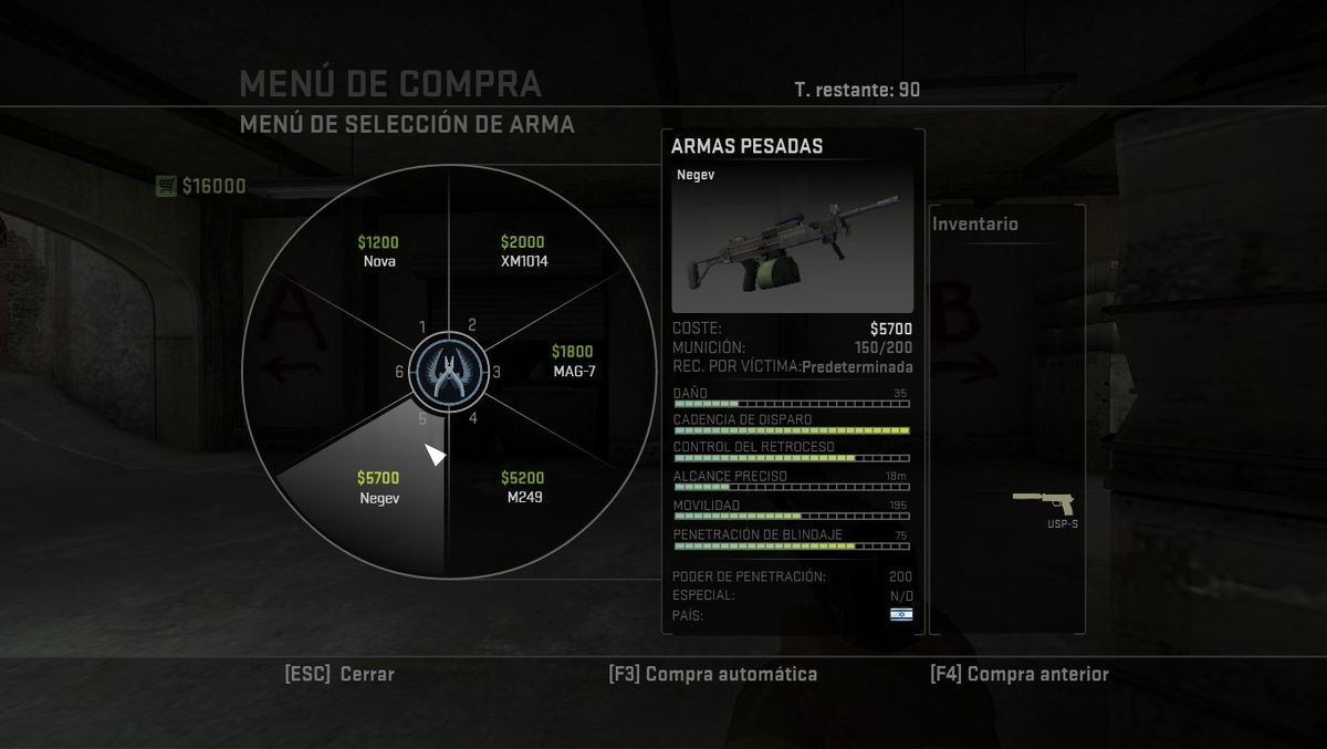 Cuáles son las armas pesadas en Counter-Strike: Global Offensive
