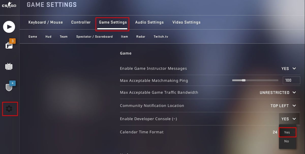 Cómo activar la consola en Counter Strike: GO