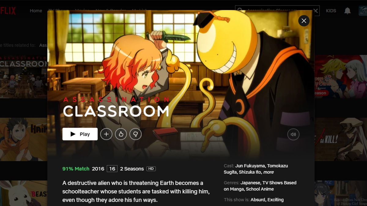 Dónde ver Assassination Classroom online y en castellano