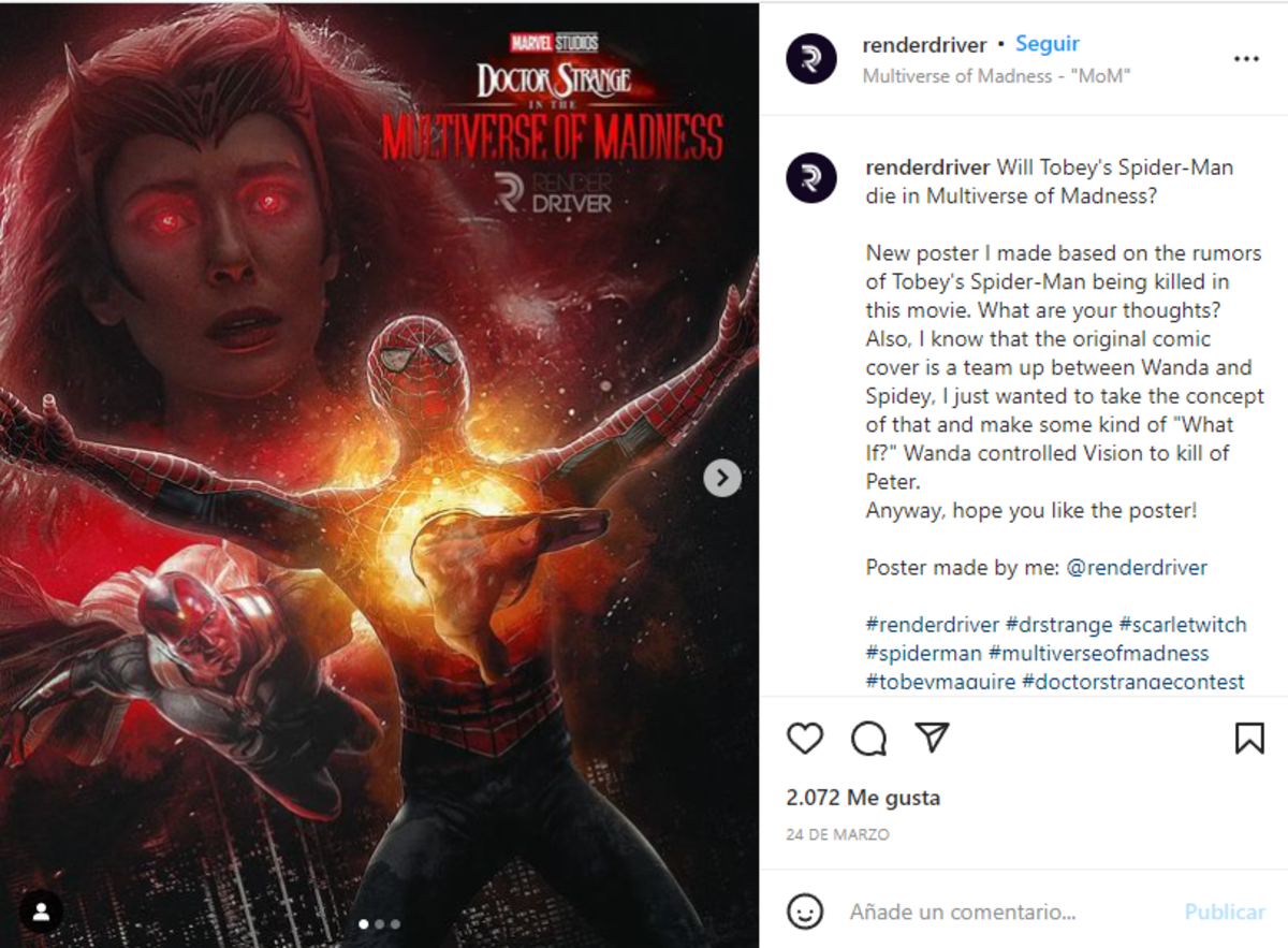 Este fan art muestra una épica lucha entre Wanda y Vision contra Spider ...