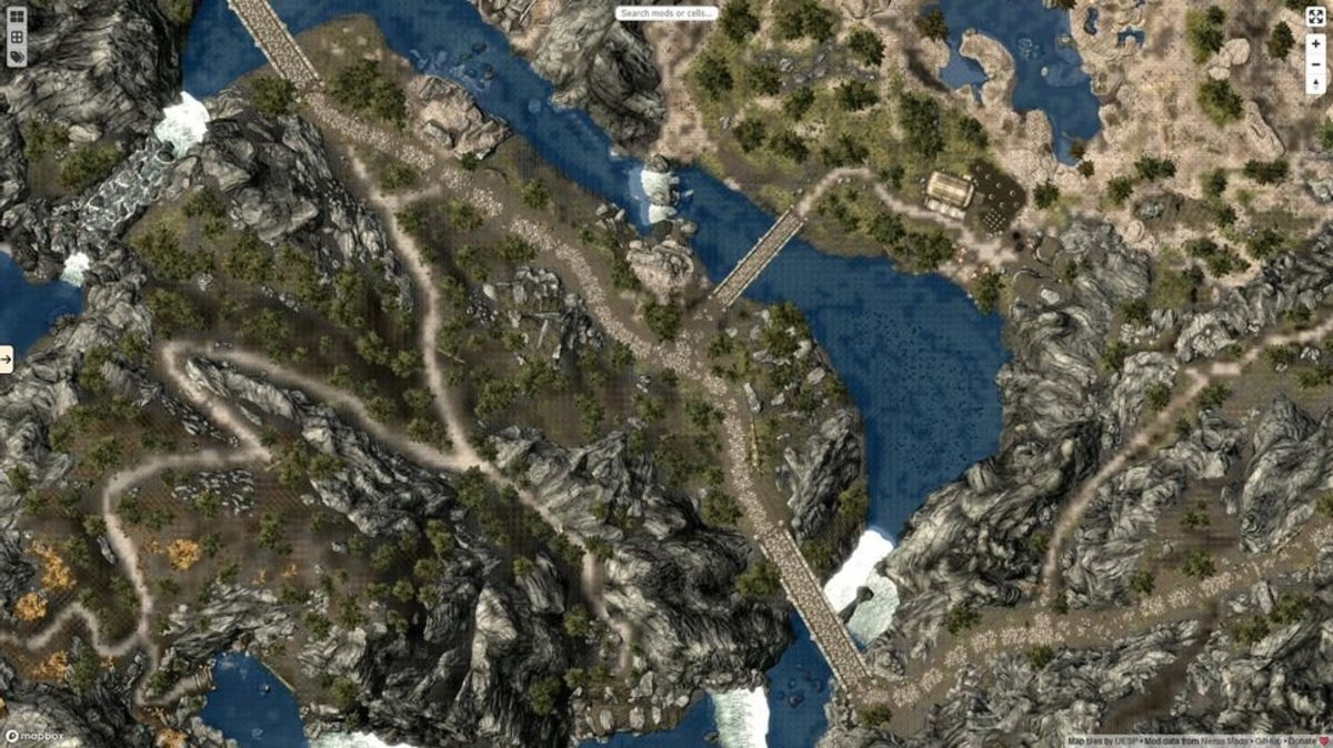 Este mapa de Skyrim te muestra todos los mods que hay en el juego