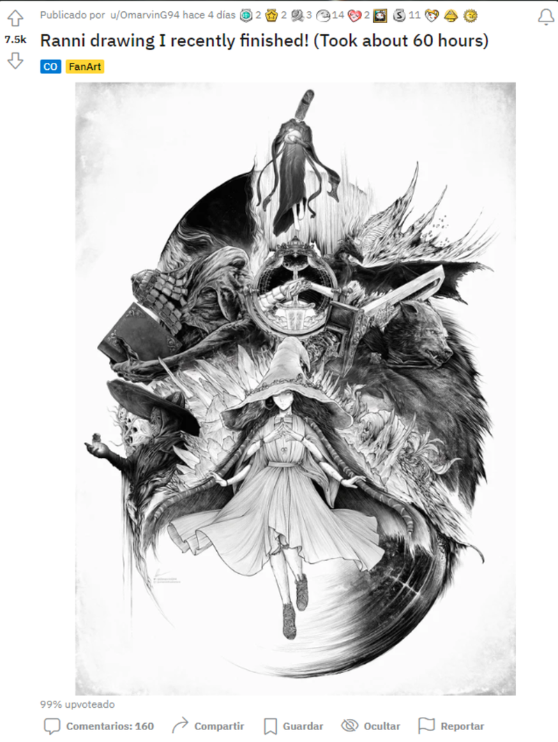 Elden Ring: este increíble fan art de Ranni te encantará