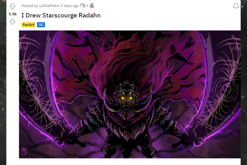 Radahn ha cobrado vida en uno de los mejores fan arts de Elden Ring