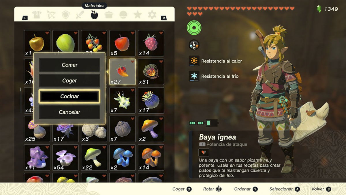 Todos los tipos de recetas y efectos en Zelda: Tears of the Kingdom