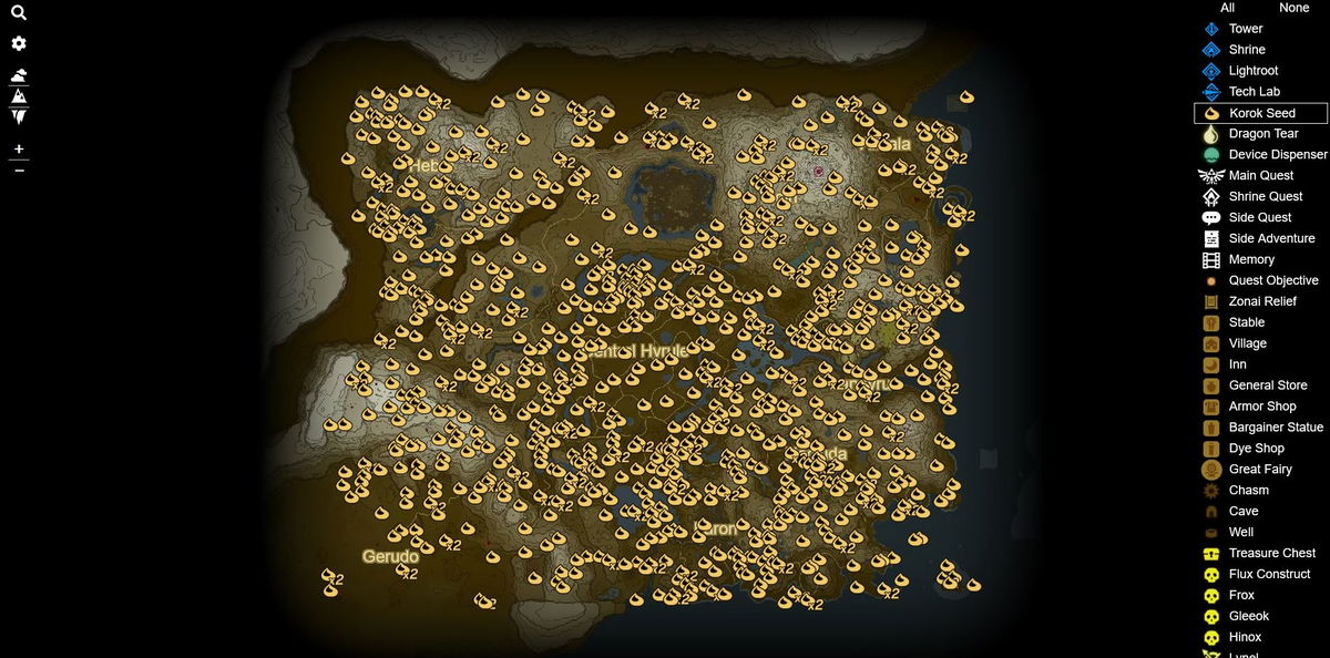 Localización de todos los kologs en Zelda: Tears of the Kingdom