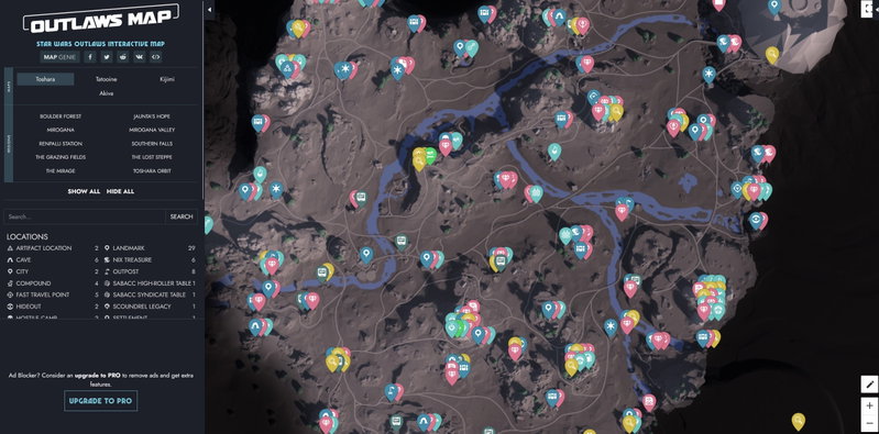 Descubre todo sobre Star Wars: Outlaws con este mapa interactivo