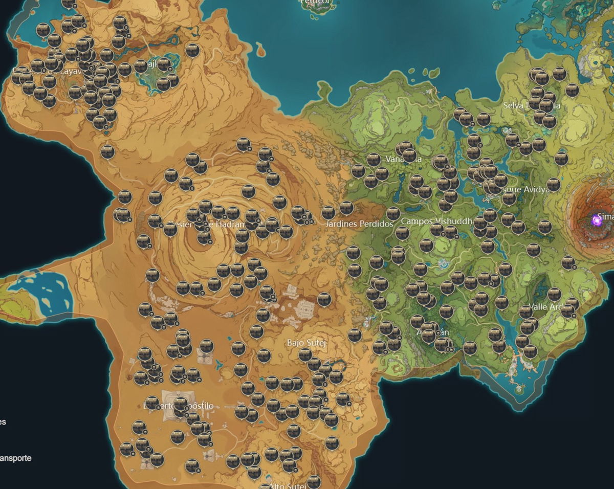 Todos los cofres y especialidades de Sumeru en Genshin Impact