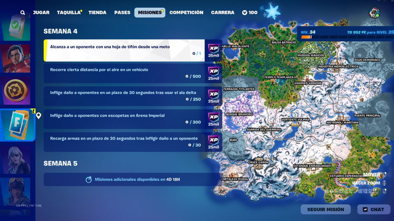 Fortnite Capítulo 6 Temporada 1: misiones de la semana 4