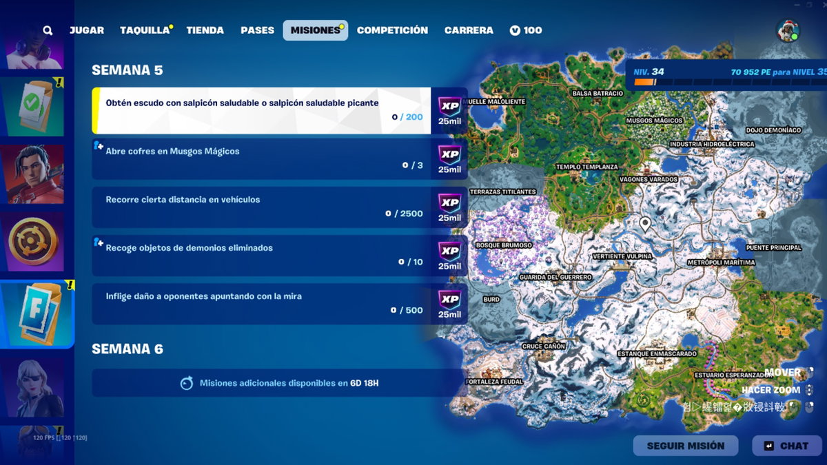 Fortnite Capítulo 6 Temporada 1: misiones de la semana 5