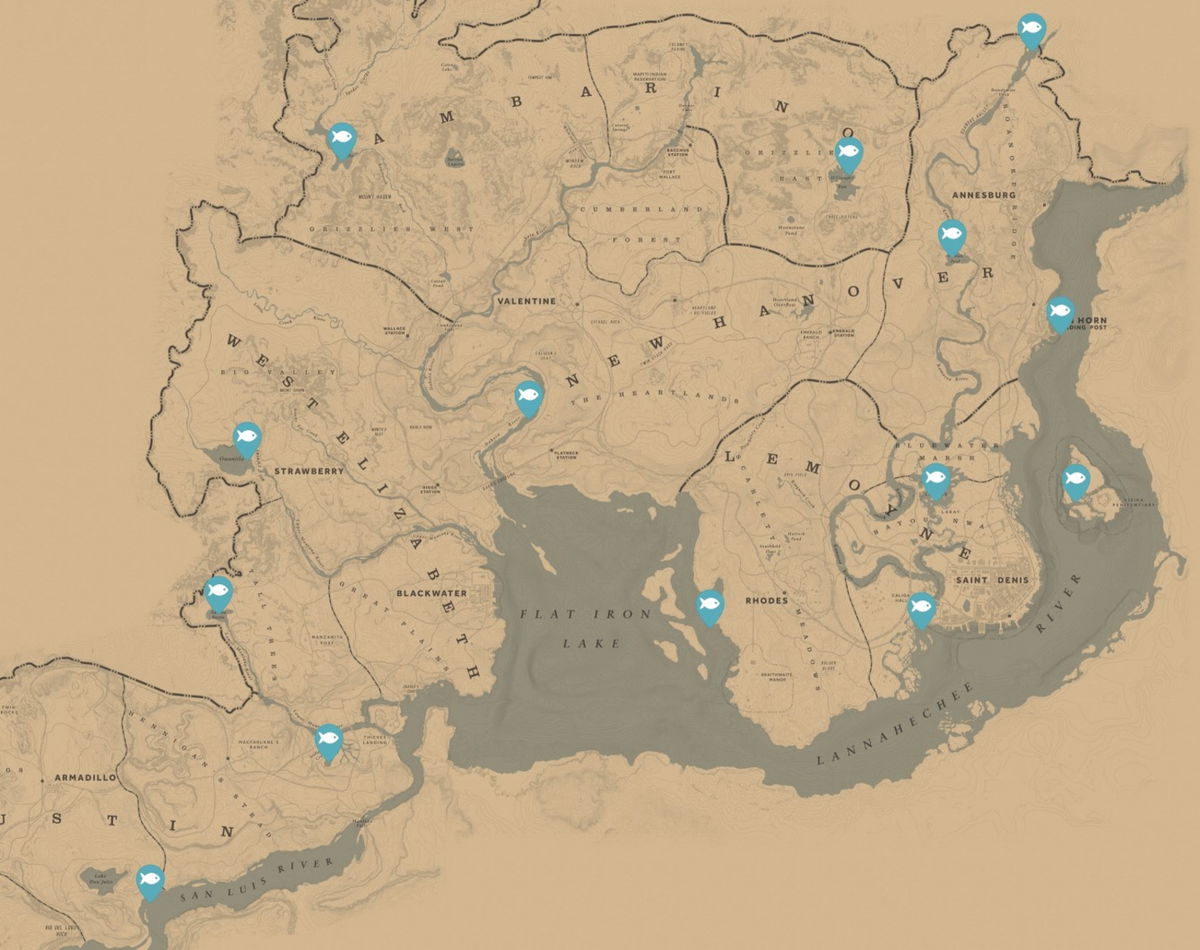 Todos los peces legendarios de Red Dead Redemption 2 y dónde encontrarlos